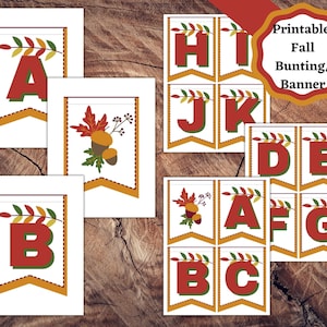 Fall Printable Bunting/banner, Autumn Decoration, Create Your Own Fall ...