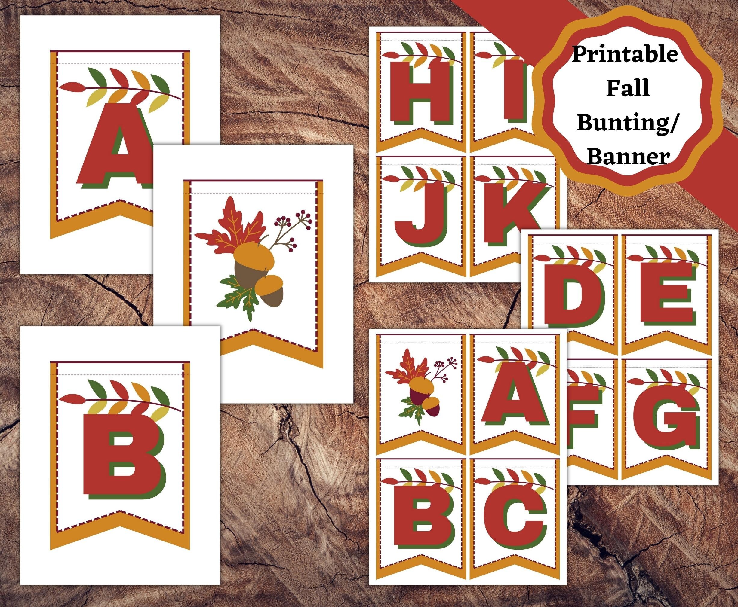 Fall Printable Bunting/banner, Autumn Decoration, Create Your Own Fall ...