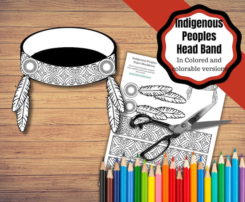 Printable Indigenous People Head Band, Native American Headdress ...
