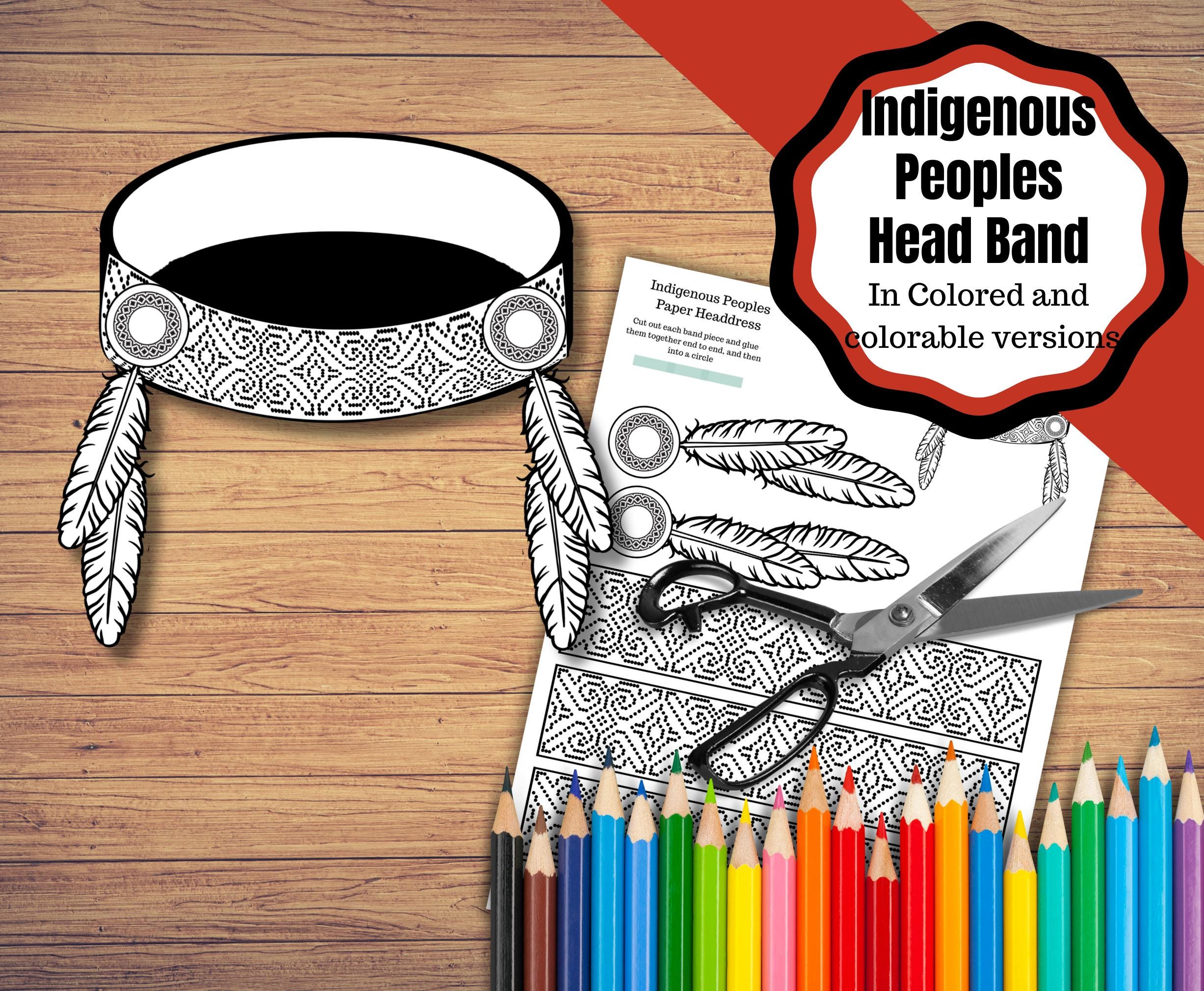 Printable Indigenous People Head Band, Native American Headdress ...