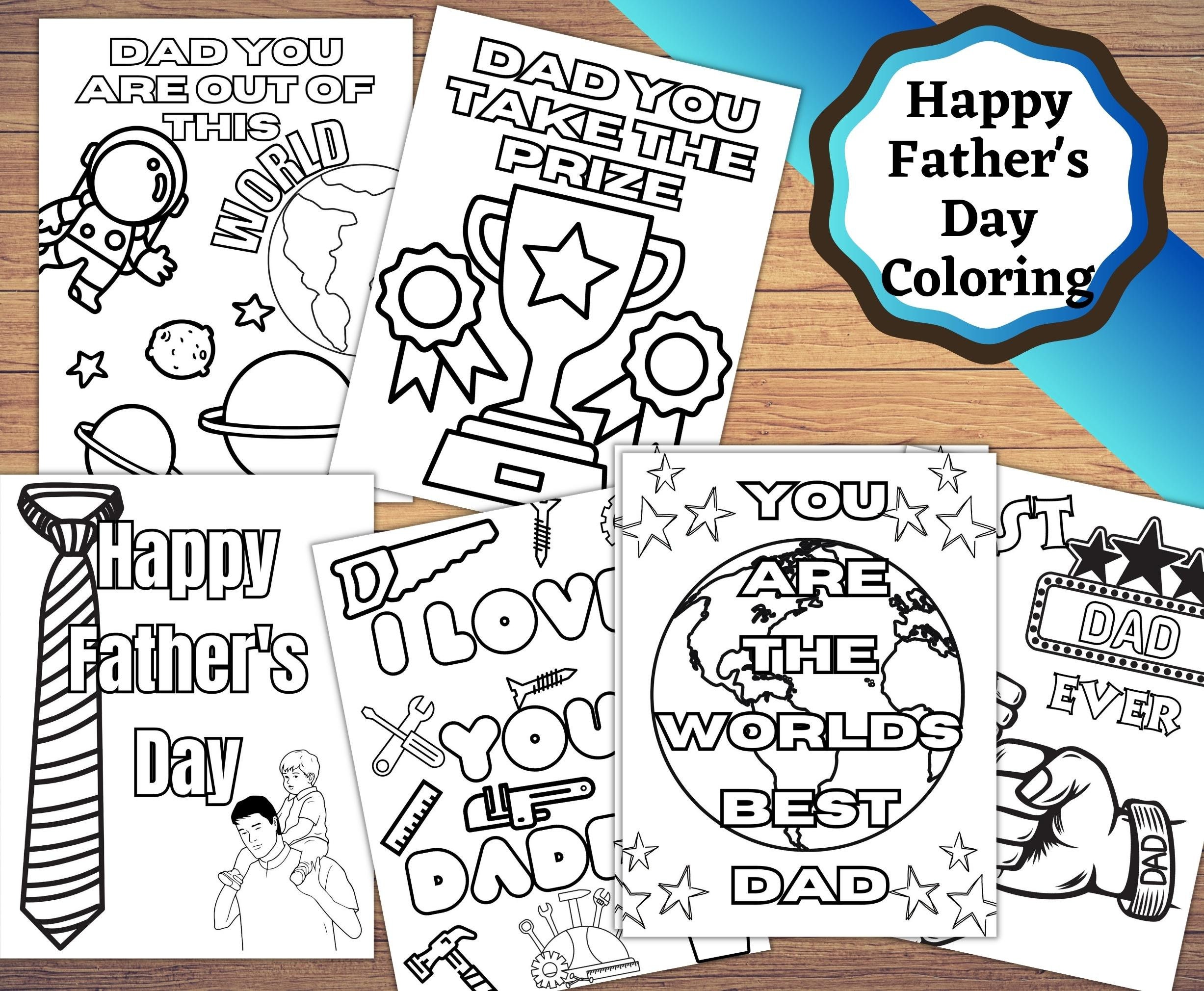 Printable Happy Father's Day Coloring Pages. Worlds Best Dad Coloring ...