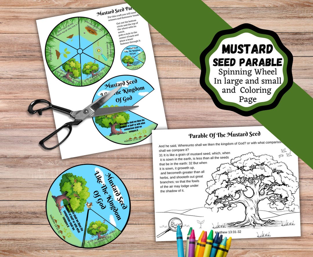 Parable of the Mustard Seed Craft. Craft and Coloring Page for Bible ...