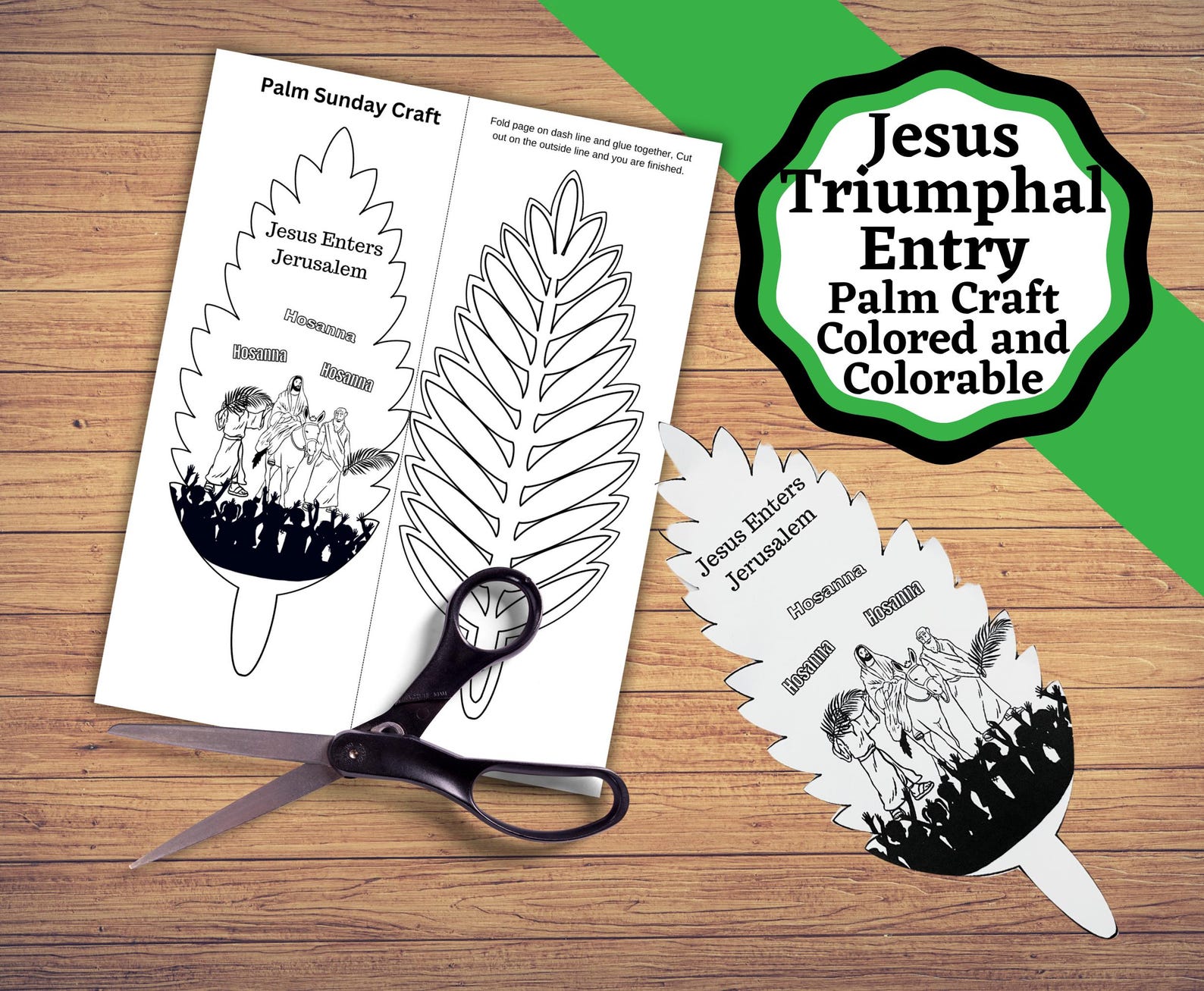 Palm Sunday Kids Craft. Triumphal Entry Palm/hosanna Kids Bible Craft ...