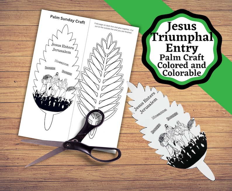Palm Sunday Kids Craft. Triumphal Entry Palm/hosanna Kids Bible Craft ...