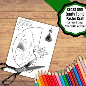 Empty Tomb Kids Craft. Easter Craft With Cross and Empty Tomb. Easter ...