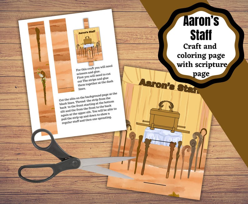 Aaron's Staff Buds and Blooms Kids Bible Craft. Printable Bible Craft ...