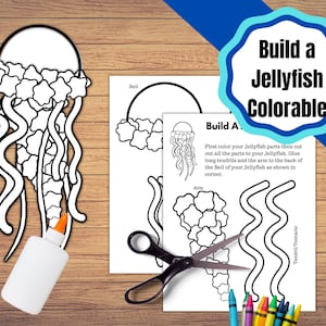 Printable Jellyfish Craft for Kids, Colorable Jellyfish. Build a ...