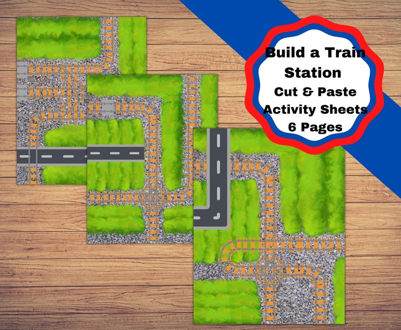 Build a Train Yard, Printable Paper Trains With Railroads. Train Craft ...