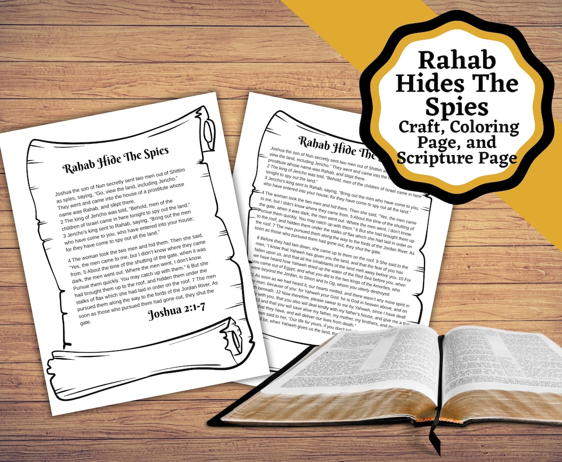 Rahab Hides the Spies, Bible Story Craft. Kids Bible Craft and Coloring ...