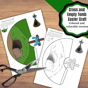 Empty Tomb Kids Craft. Easter Craft With Cross and Empty Tomb. Easter ...