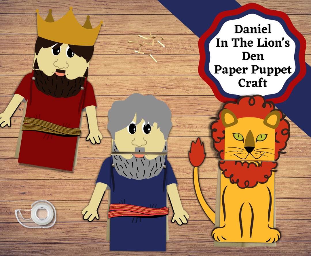 Printable Daniel in the Lions Den Paper Puppets. Daniel, King Darius ...