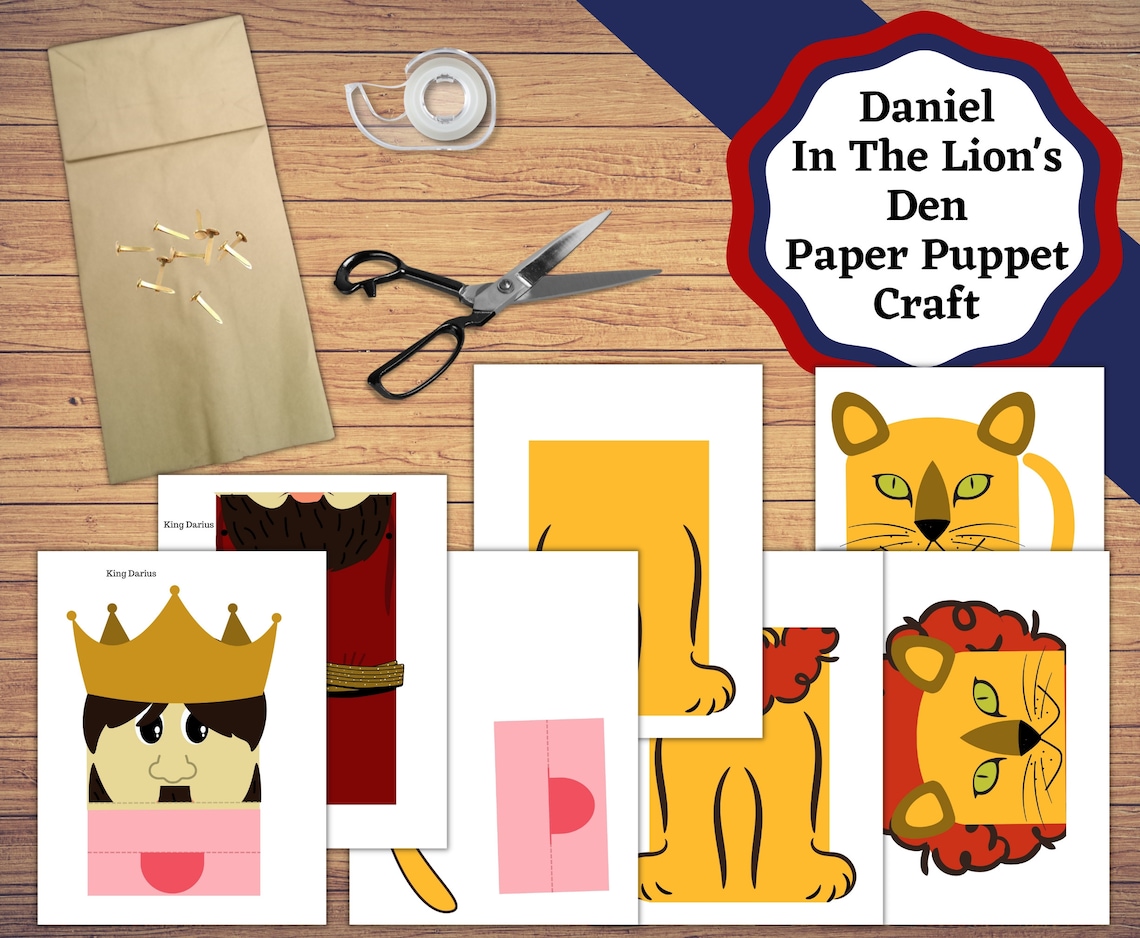 Printable Daniel in the Lions Den Paper Puppets. Daniel, King Darius ...