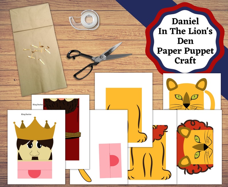 Printable Daniel in the Lions Den Paper Puppets. Daniel, King Darius ...