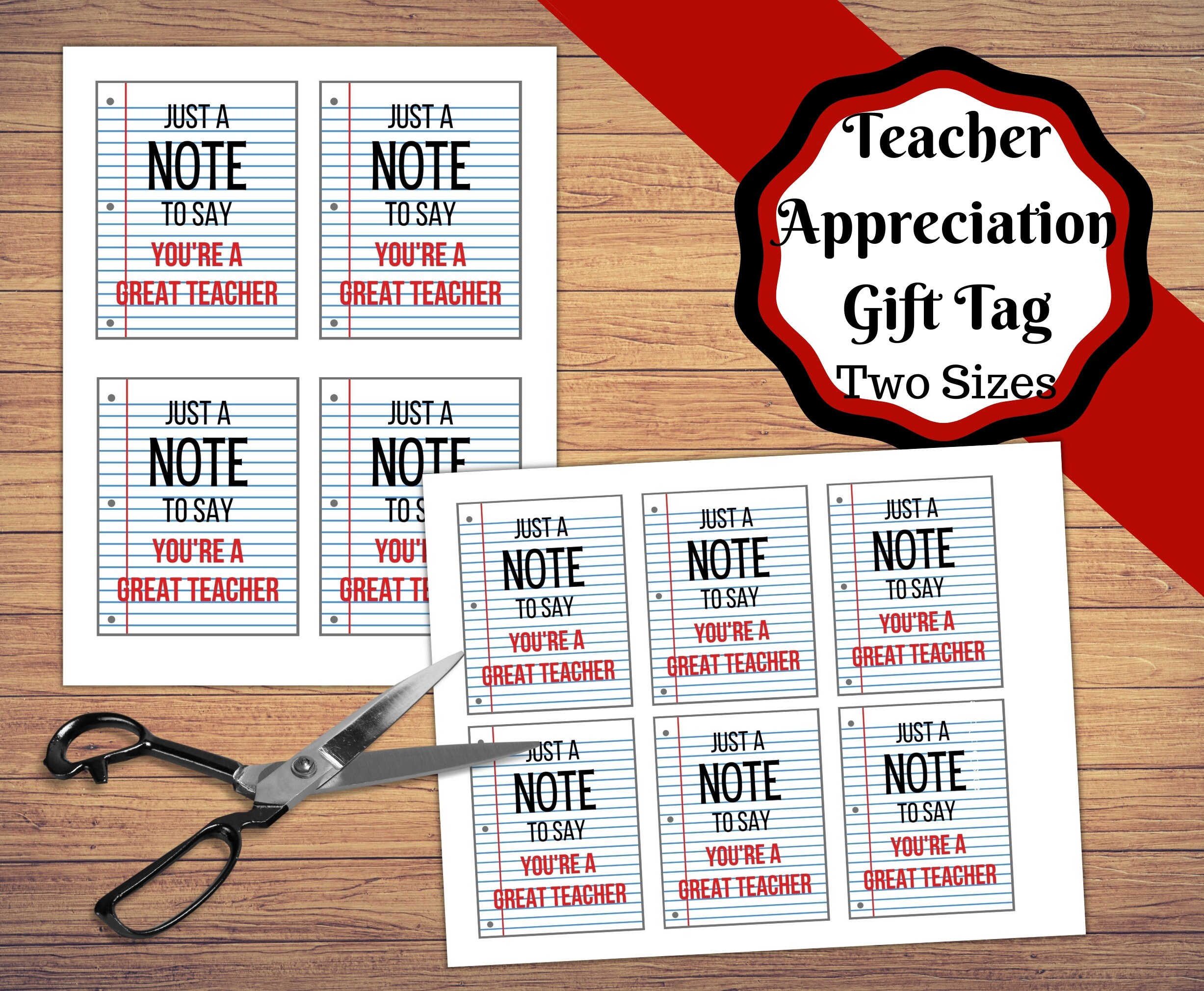 Printable Teacher Appreciation Gift Tag or Card. Gift for Teacher - Etsy