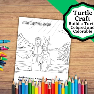 Jesus Baptized by John at the Jordan River, Printable Coloring Bible ...
