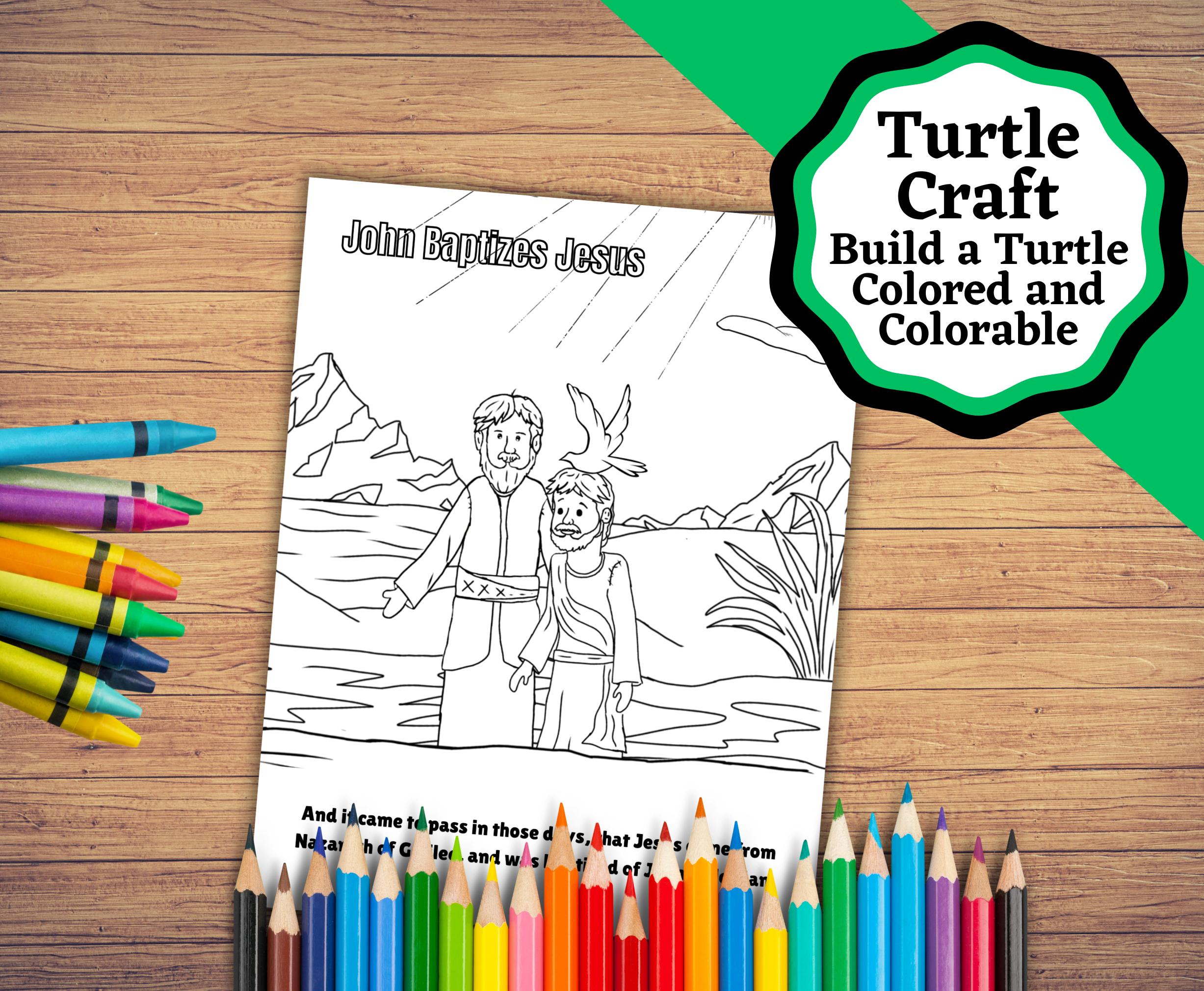 Jesus Baptized by John at the Jordan River, Printable Coloring Bible ...