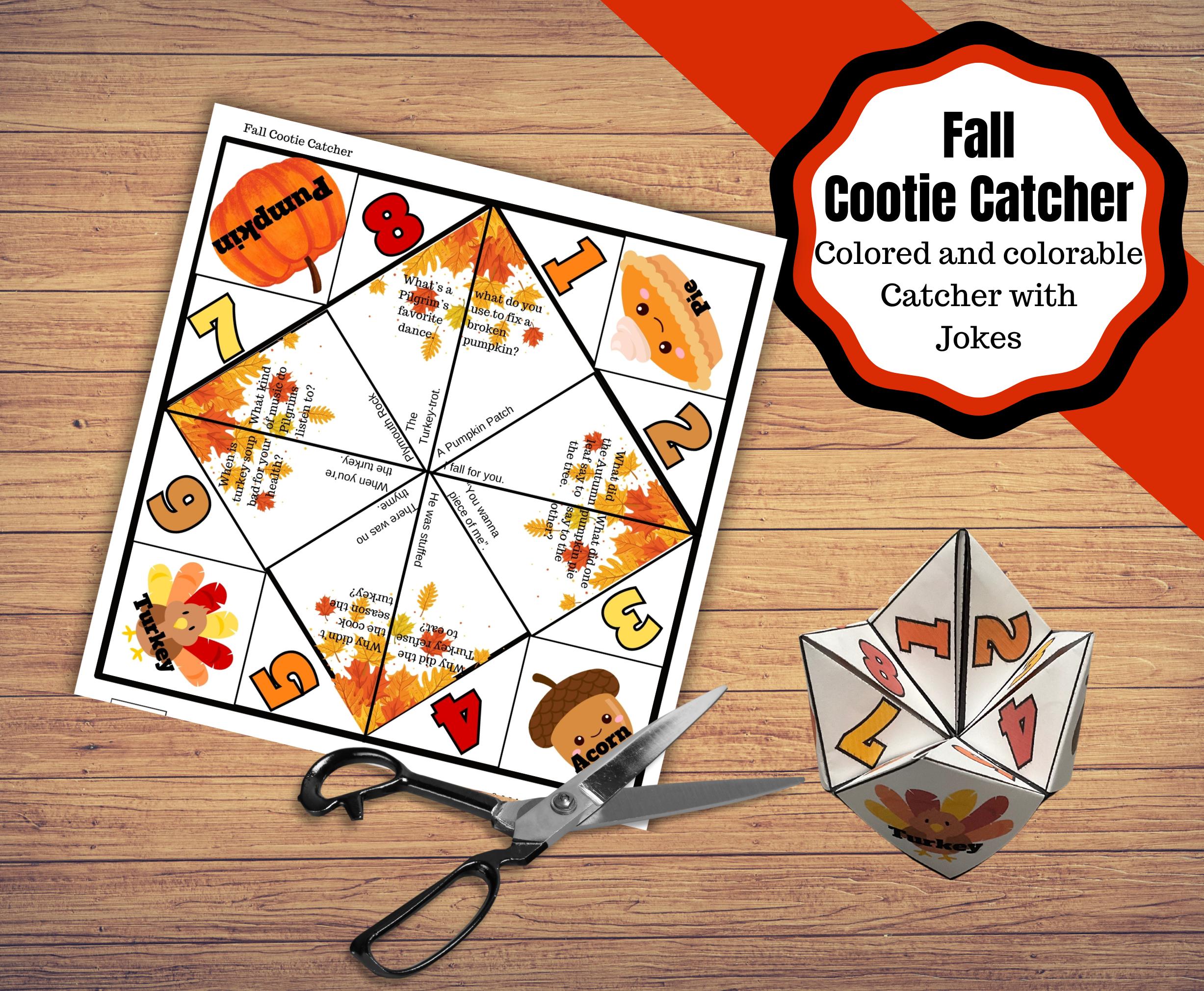 Fall Cootie Catcher, Fun Fall Craft With Fall Themed Jokes. Fall or ...