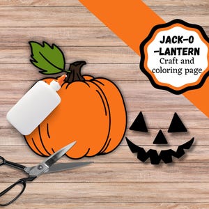 Jack-o-lantern Craft, Printable Pumpkin/jack-o-lantern Craft That is ...