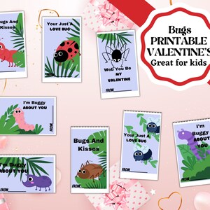 Bug Themed Printable Valentines Day Cards for Kids. Love Bug Cards ...