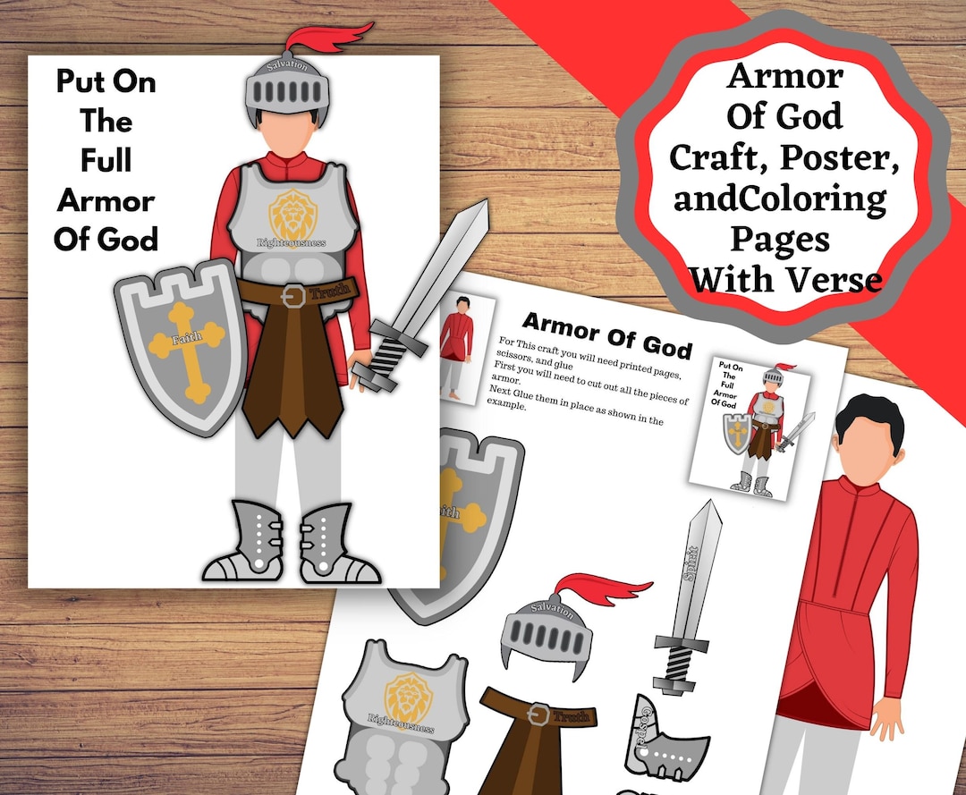 Printable Armor of God, Craft, Coloring, and Poster Pages. Armoreof God ...