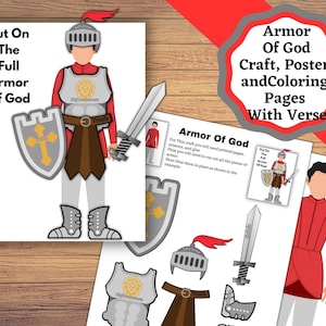 Printable Armor of God, Craft, Coloring, and Poster Pages. Armoreof God ...