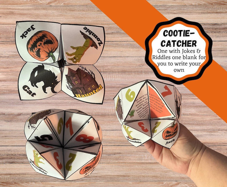 Printable Halloween Cootie-catcher. One With Jokes and Riddles and One ...
