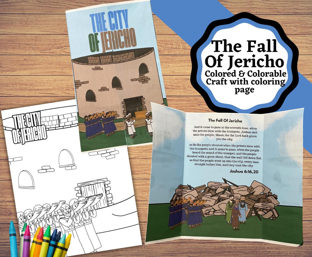 The Fall of Jericho, Jericho Wall Fall Down Bible Craft. Kids Bible ...