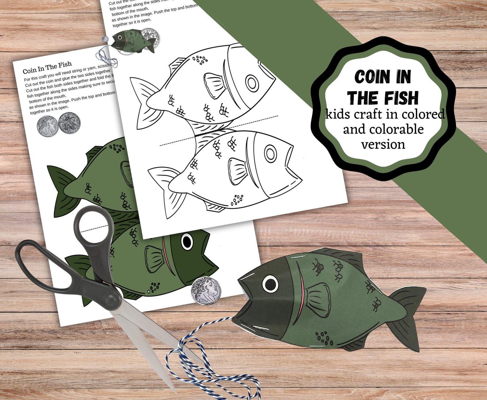 Coin in the Fish Bible Craft. Jesus Pays the Temple Tax for Him and ...