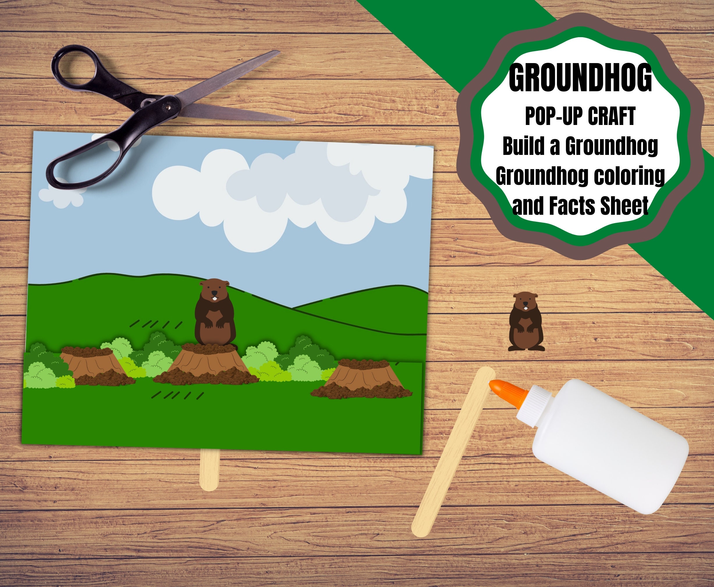 Printable Groundhog Craft and Activity Pack. Pop-up Groundhog Craft ...