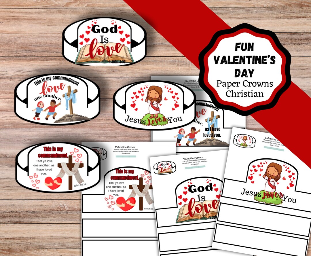 Printable Christian Paper Crowns for Valentine's Day. Valentine's Day ...