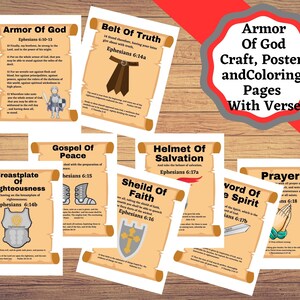 Printable Armor of God, Craft, Coloring, and Poster Pages. Armoreof God ...