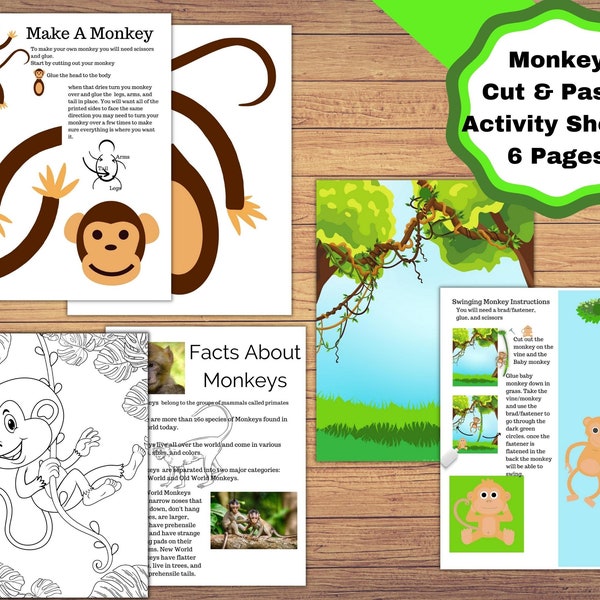 Monkey Cut Outs - Etsy