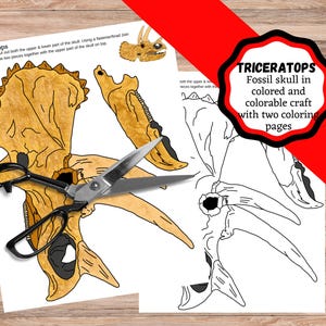 Printable Triceratops Skull With Moving Jaw. Triceratops Coloring Pages ...
