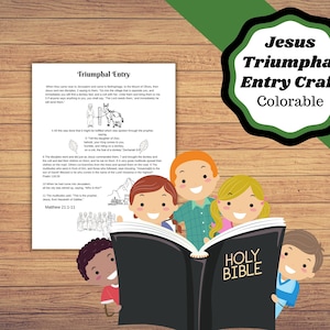 Printable Triumphal Entry Colorable Craft for Kids, Easter Sunday ...