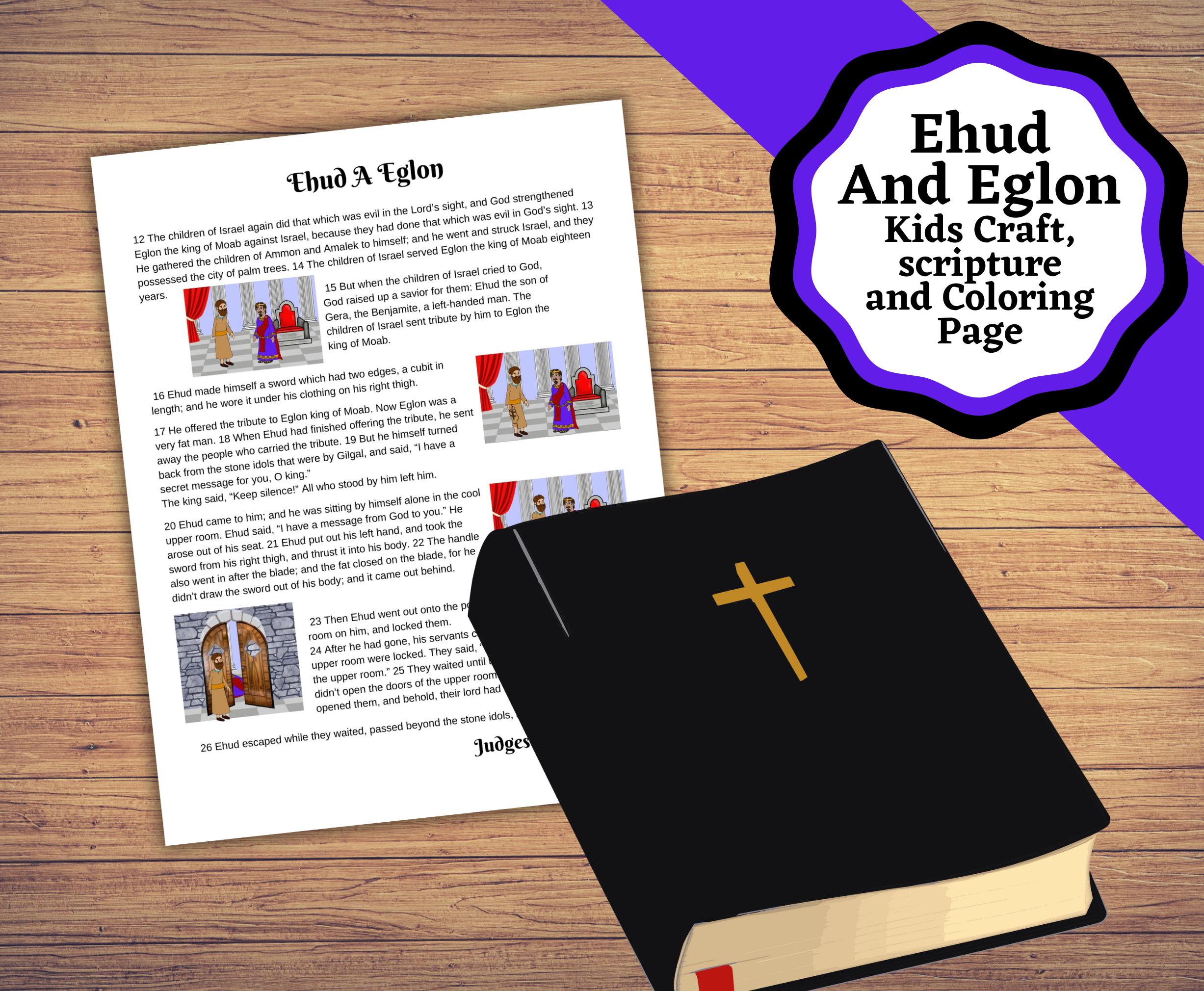 Printable Bible Lesson of Ehud and Eglon, God Frees Israel Through Ehud ...