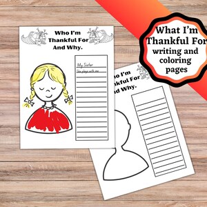 Printable Coloring Pages for Showing What You Are Thankful For, Kids ...