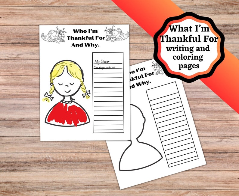 Printable Coloring Pages for Showing What You Are Thankful For, Kids ...