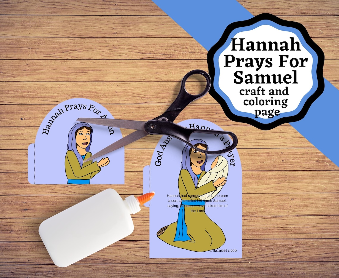 Hannah Prays for Samuel, Hannah Prays and Makes Her Vow Bible Craft for ...