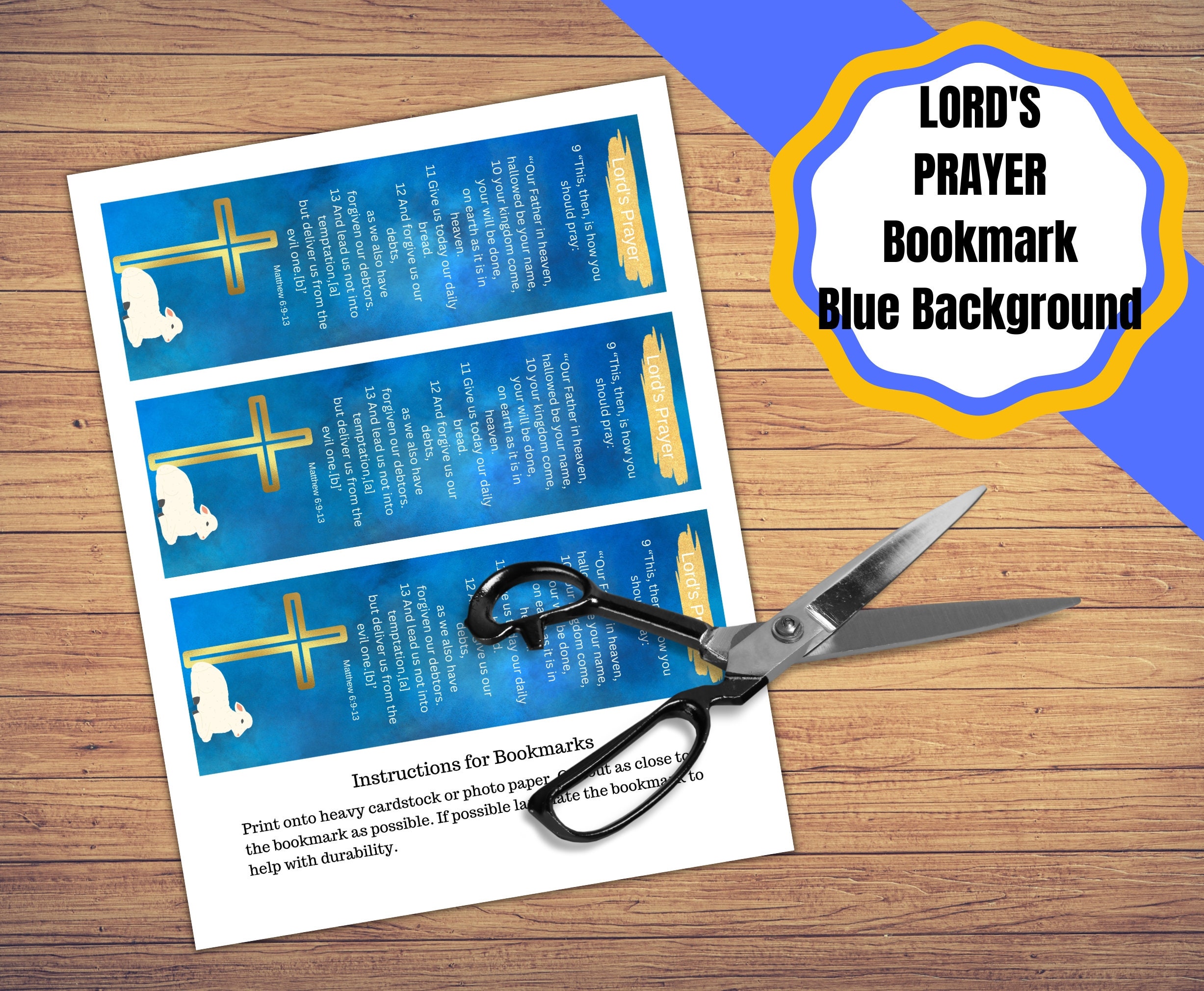 Printable Lord's Prayer Bookmarks, Easy to Make Christian Bookmarks ...