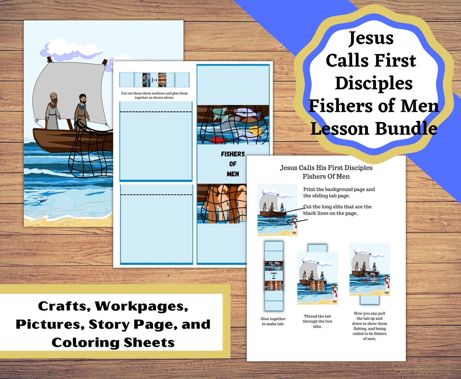 Jesus Calls His First Disciples, Printable Fishers of Men Bible Lesson ...