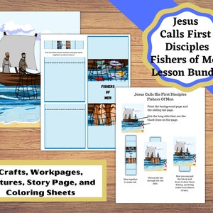 Jesus Calls His First Disciples, Printable Fishers of Men Bible Lesson ...