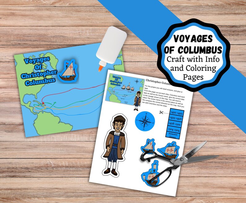 Columbus Day Kids Craft With Info Page and Coloring Page. Columbus Day ...