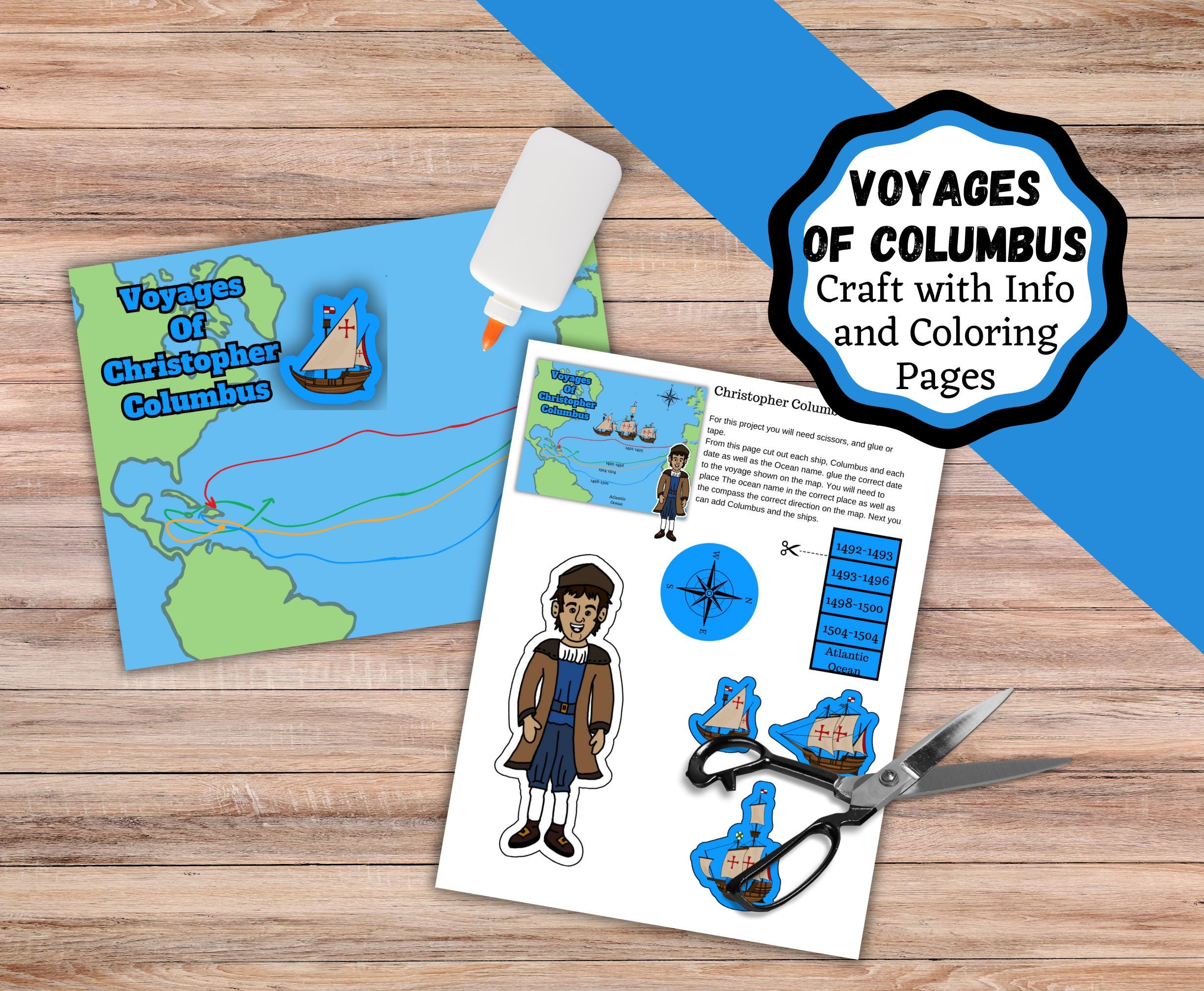 Columbus Day Kids Craft With Info Page and Coloring Page. Columbus Day ...