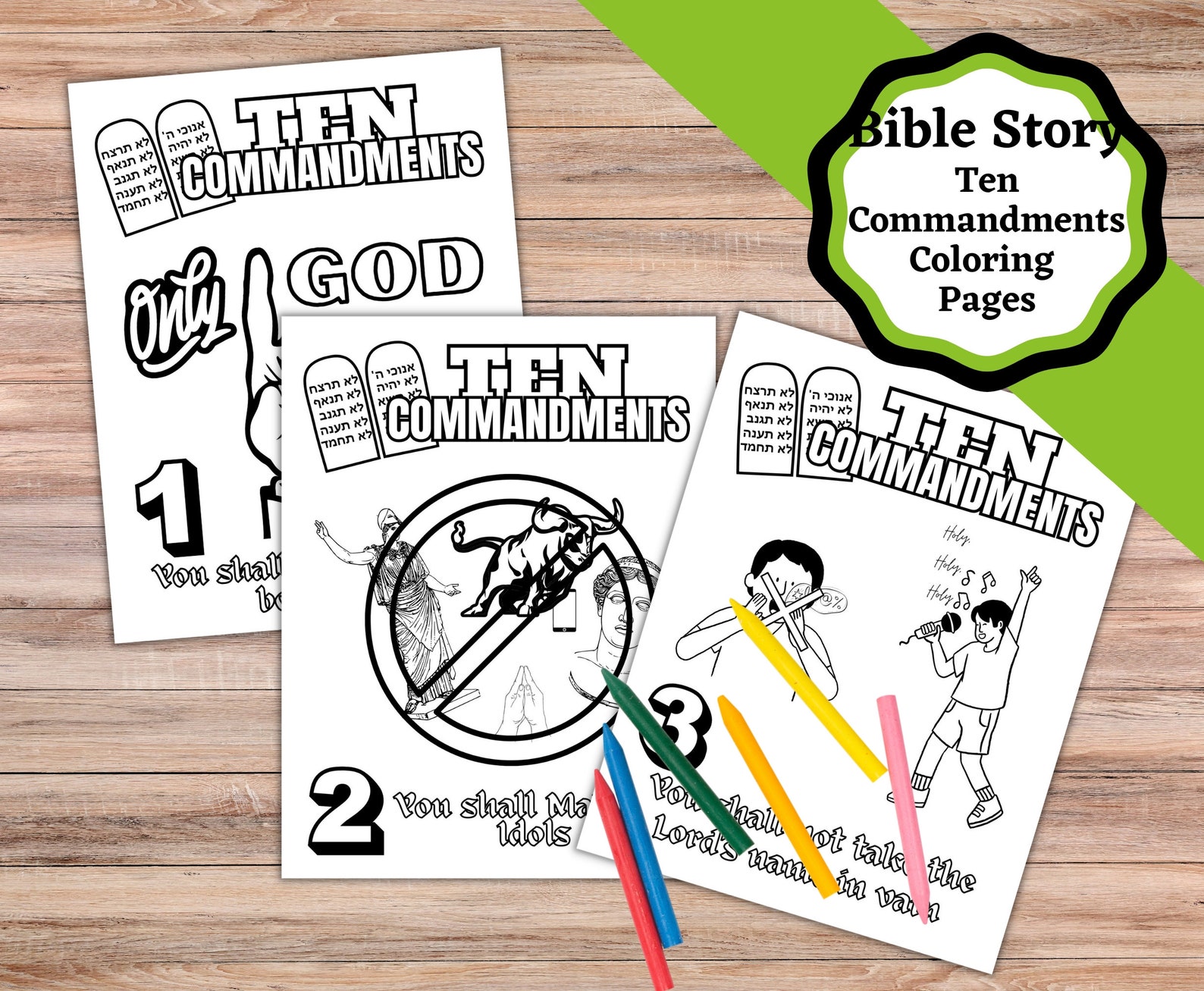 Printable Coloring Pages for Each of the 10 Commandments. Ten ...