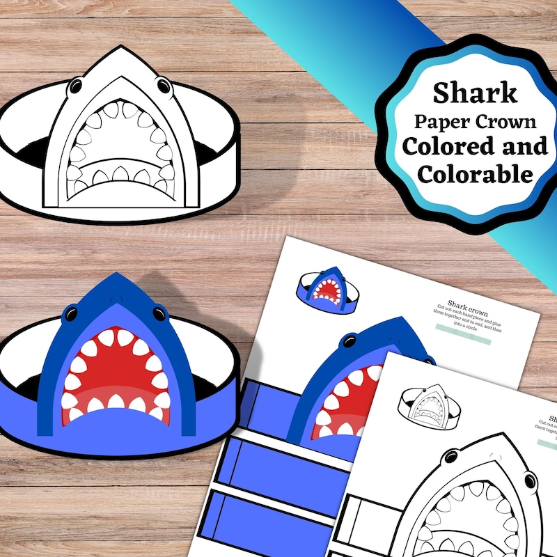 Baby Shark Printable Hats - Etsy