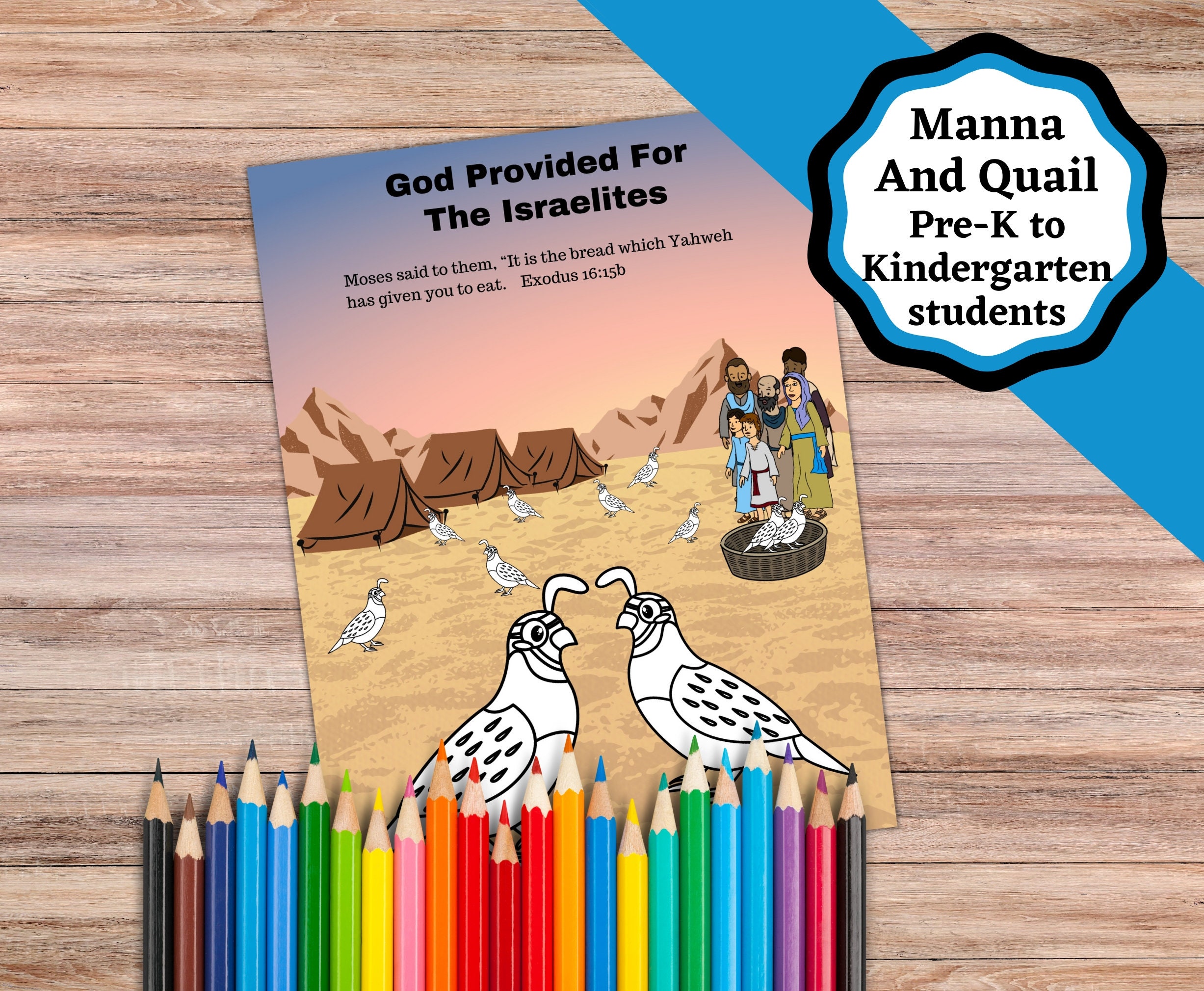 Manna From Heaven and Quail Young Kids Craft. Printable Craft and ...