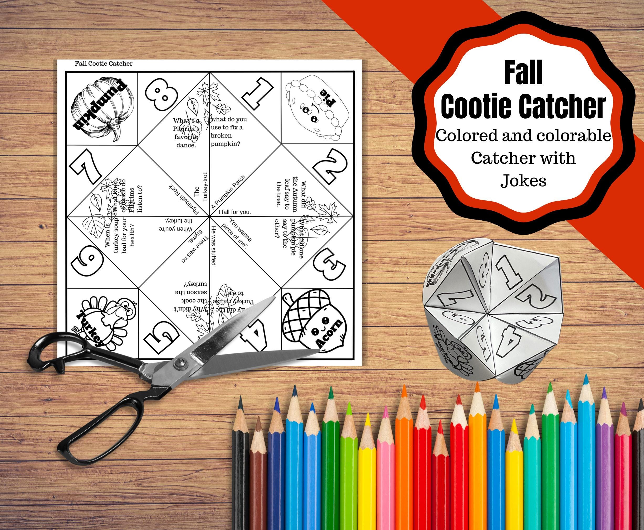 Fall Cootie Catcher, Fun Fall Craft With Fall Themed Jokes. Fall or ...