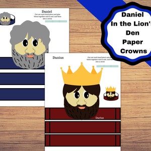Printable Daniel in the Lion's Den Paper Crowns. Daniel, Darius, and ...