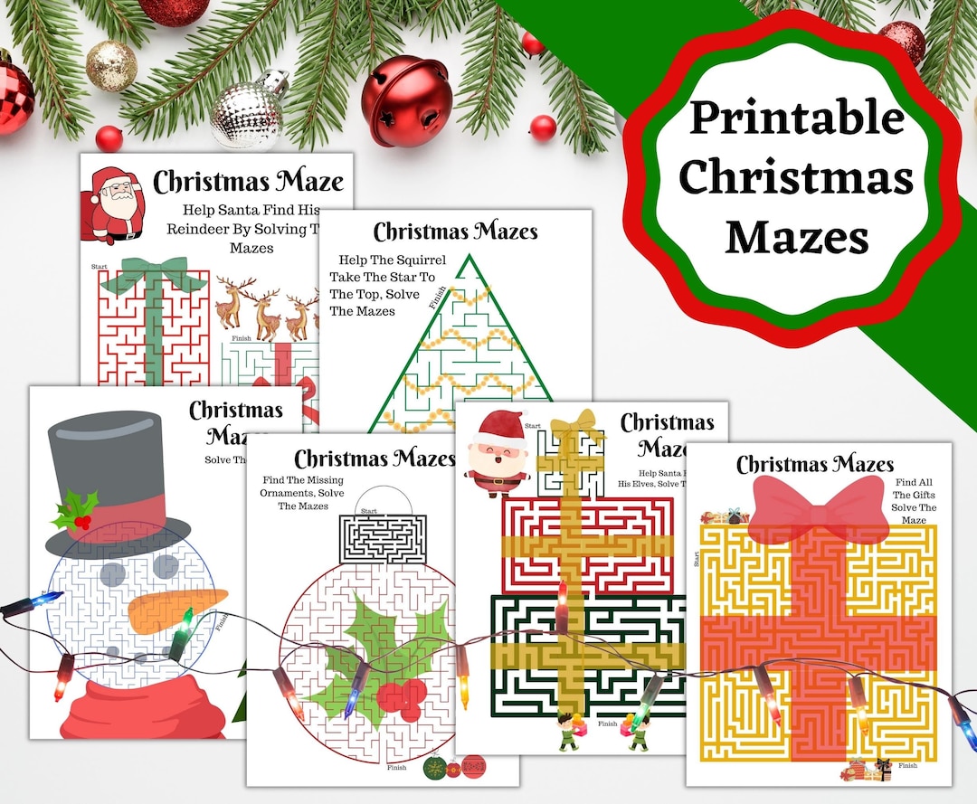 Christmas Themed Mazes, Printable Holiday Mazes to Play and Enjoy ...