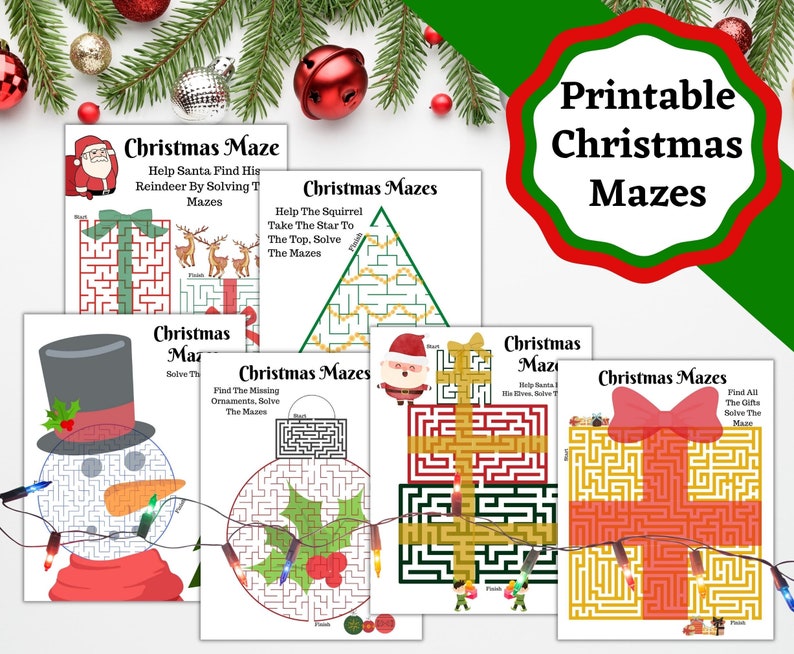 Christmas Themed Mazes, Printable Holiday Mazes to Play and Enjoy ...